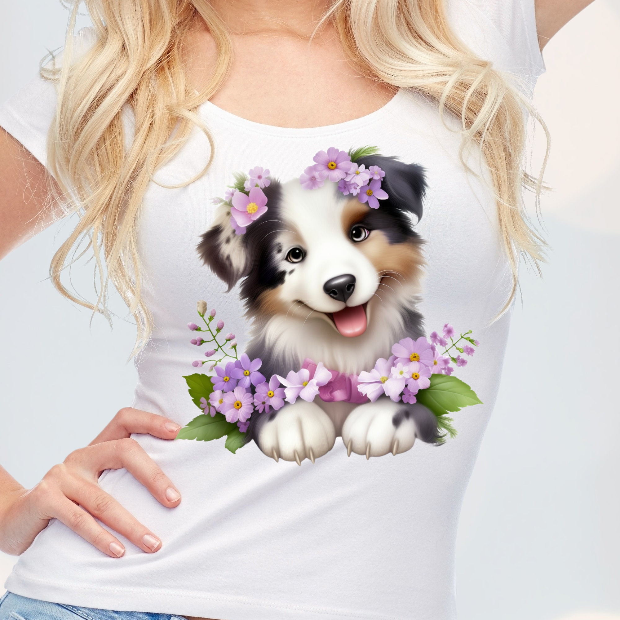 Floral Dog Printable Clipart Design Digital Instant Download - Etsy