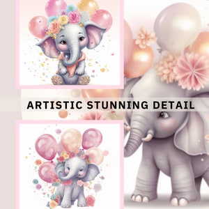 Kids Birthday Elephants Printable Clipart Designs Digital Instant ...