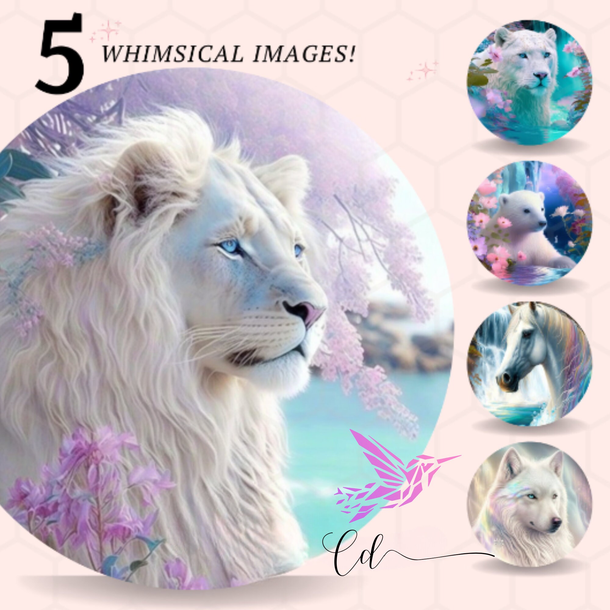 Wild Animals Digital Art Designs Bundle Instant Download Images - Etsy