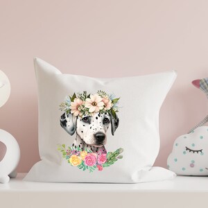 Cute Floral Dog Printable Clipart Image Instant Digital Download Design ...