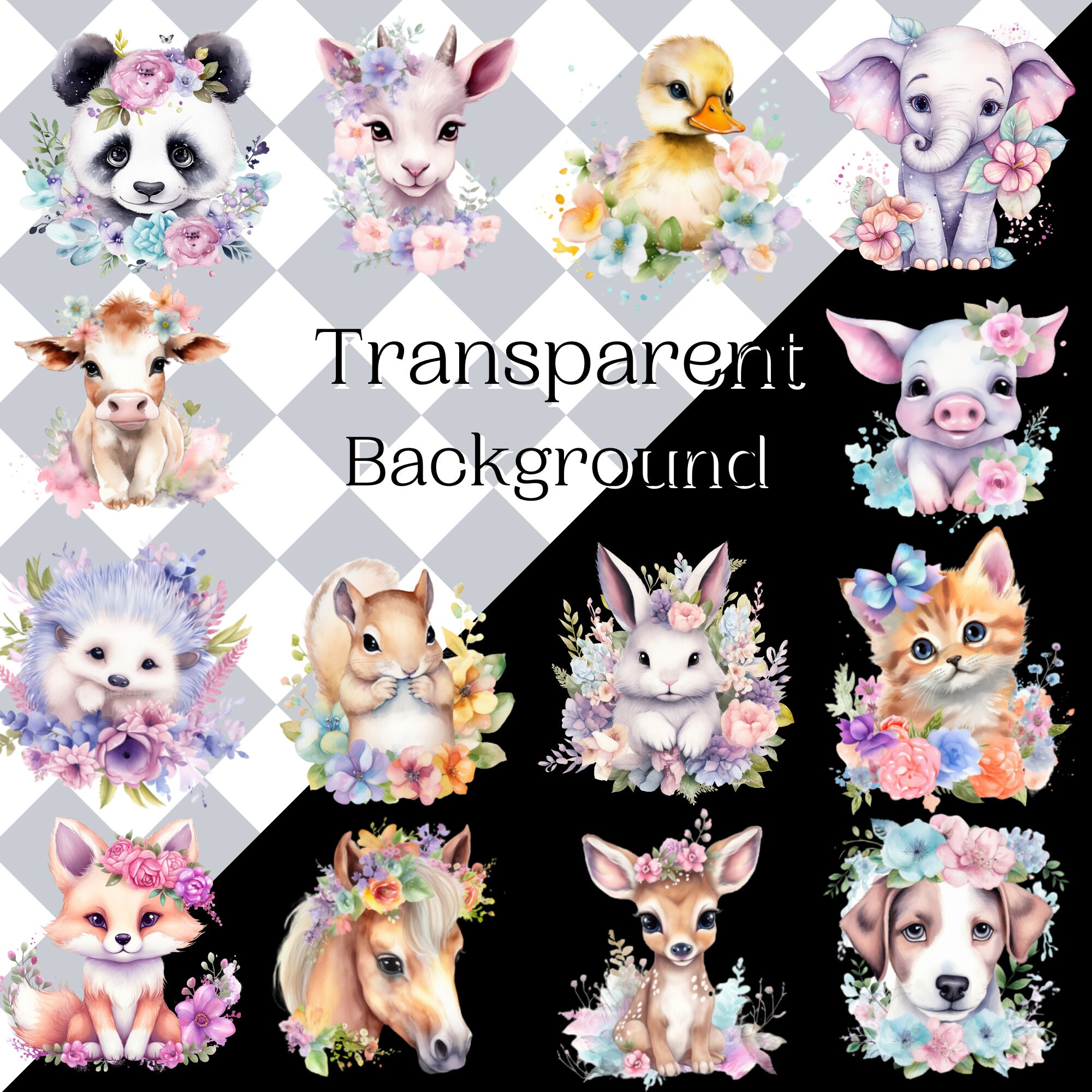 Cute Baby Animals Printable Digital Clipart Bundle Instant Download ...