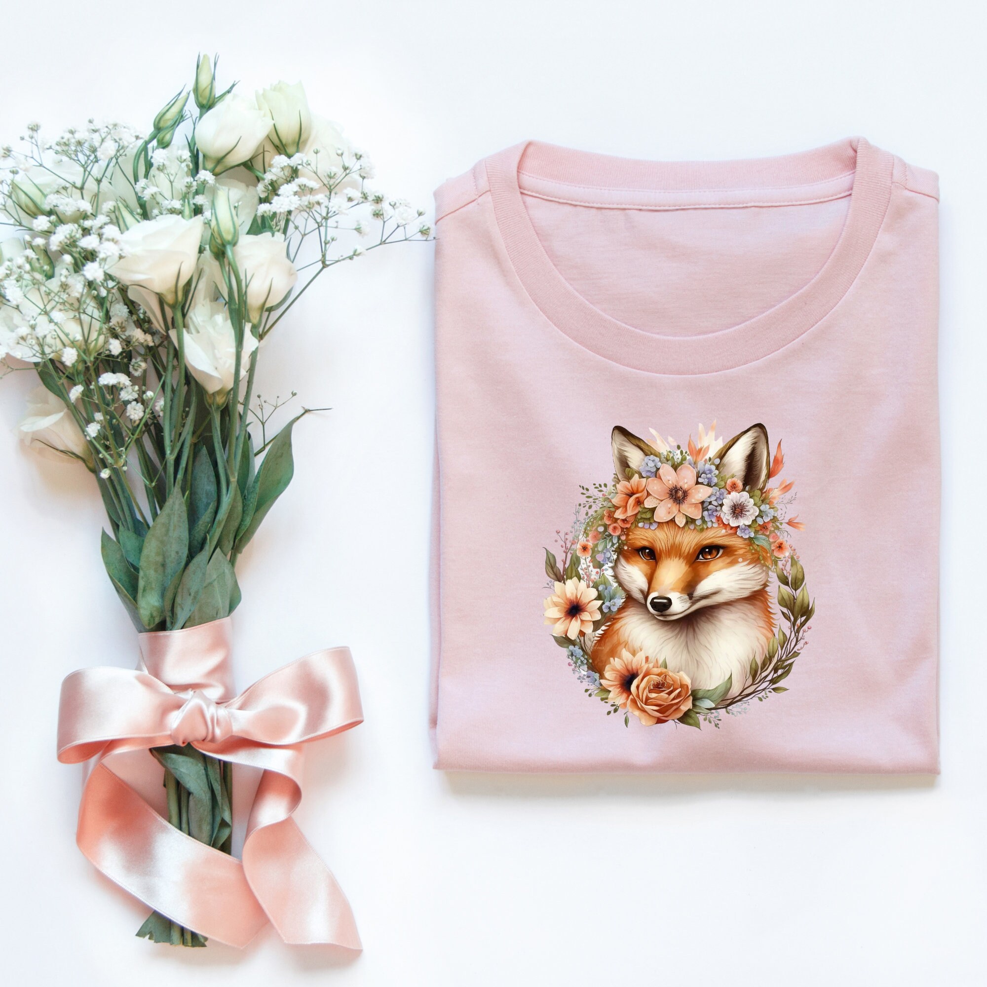 Floral Fox Printable Clipart Design Instant Digital Download - Etsy