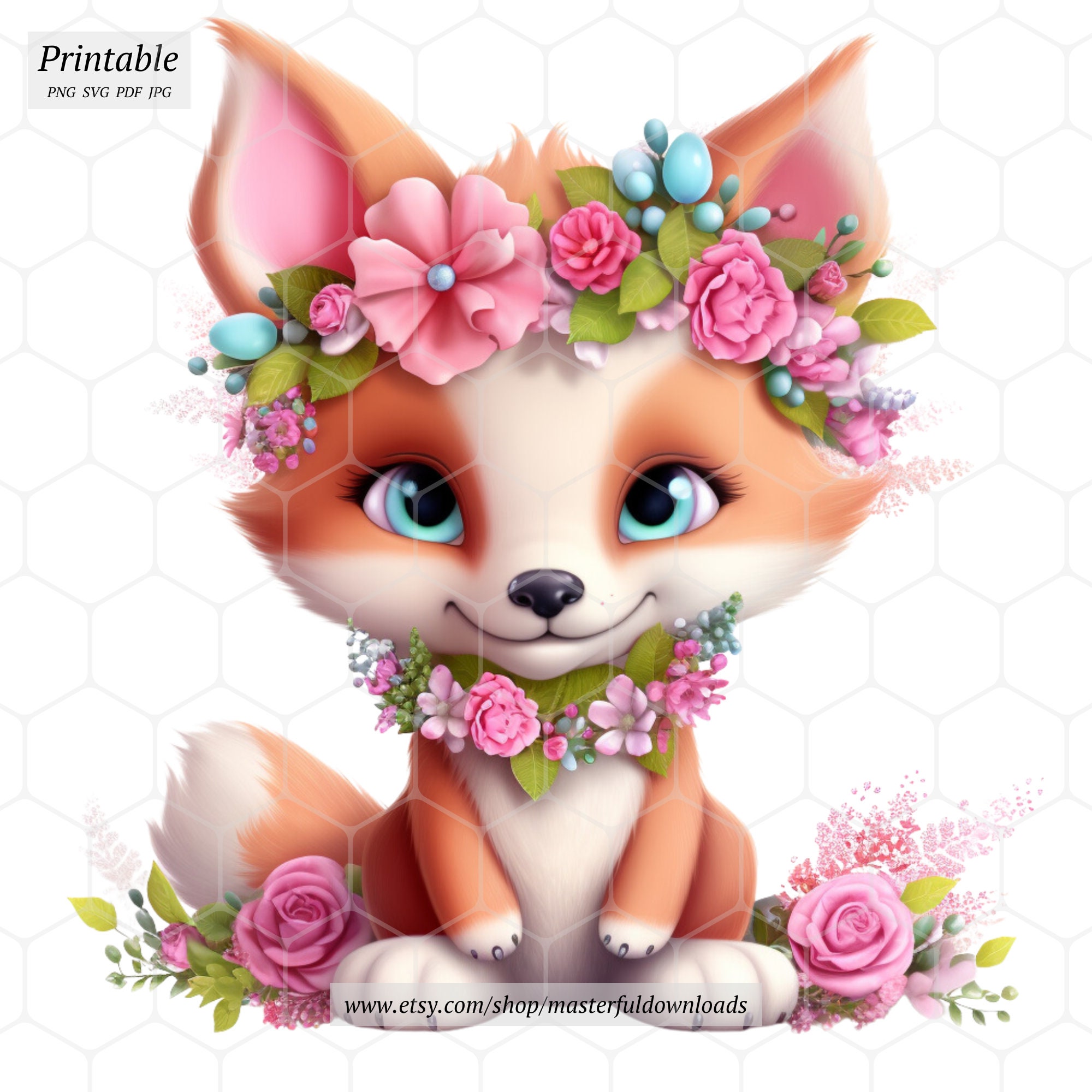 Cute Fox Printable Digital Clipart Instant Download Png Jpg - Etsy