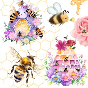 70 Spring Summer Bee Printable Clipart Images Instant Download Digital ...