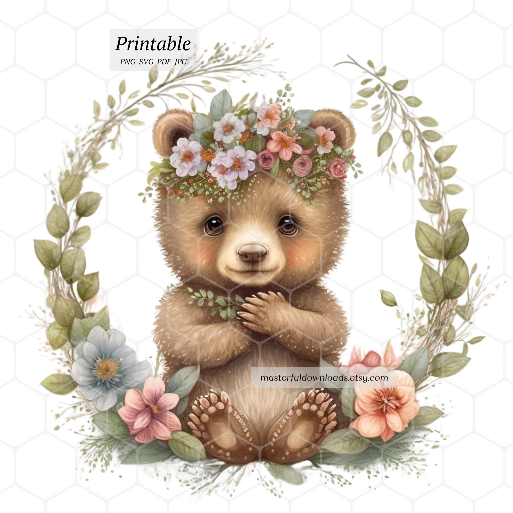 Cute Baby Bear Instant Download Digital Design Clipart Image - Etsy