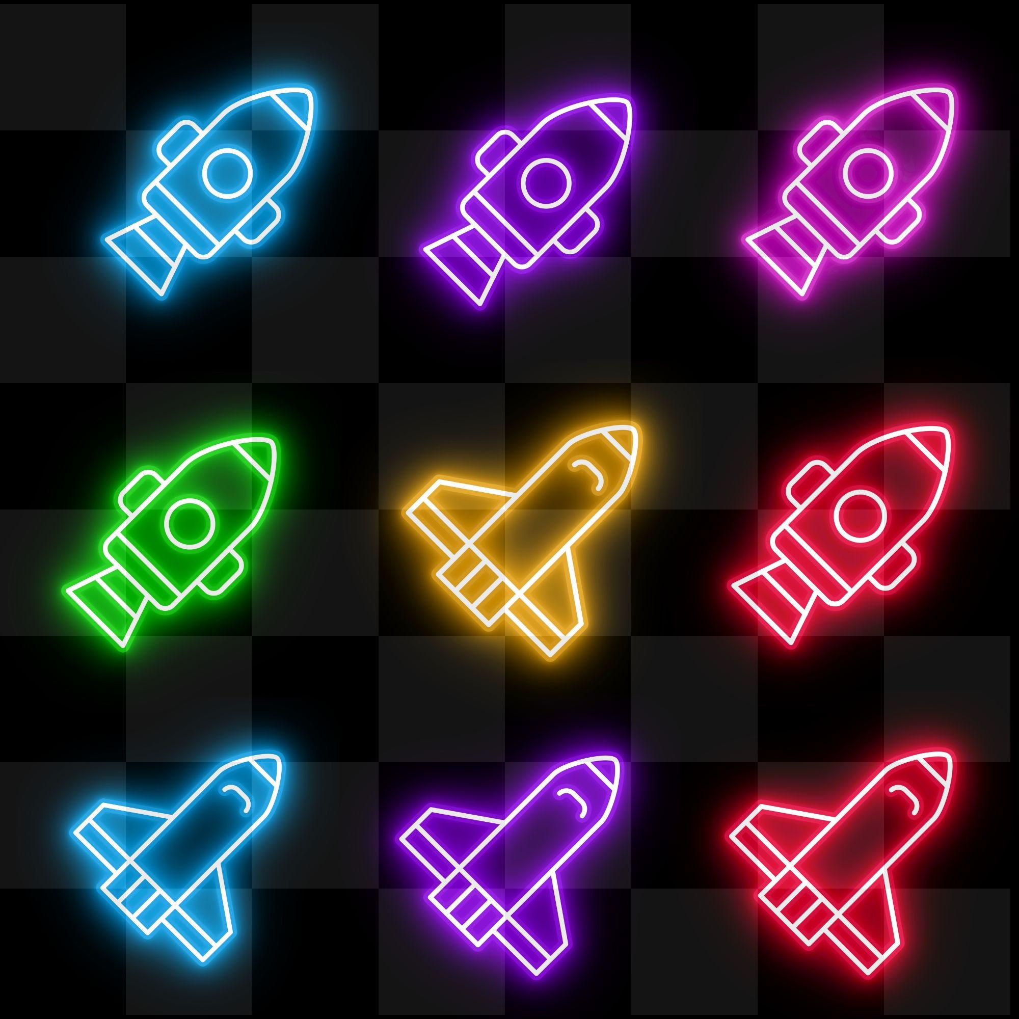 120+ Neon Clipart Designs Glowing Printable Images Instant Digital ...