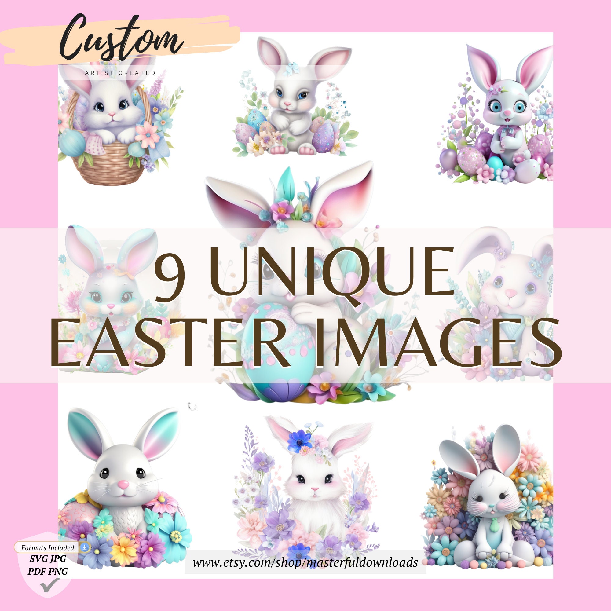 Easter Bunny Clipart Bundle Printable Instant Digital Download Images ...