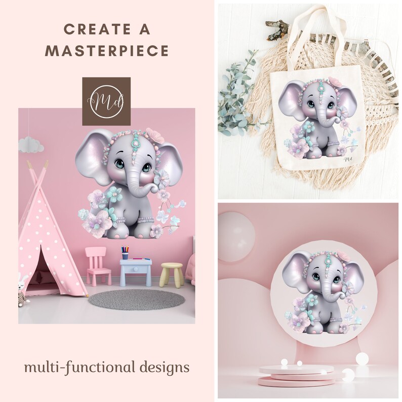 Cute Baby Elephant Printable Clipart Bundle Instant Download - Etsy