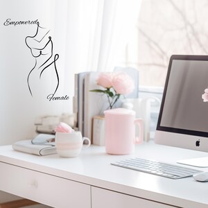 Empowered Female Line Art Trendy Woman Printable PNG SVG Inspirational ...
