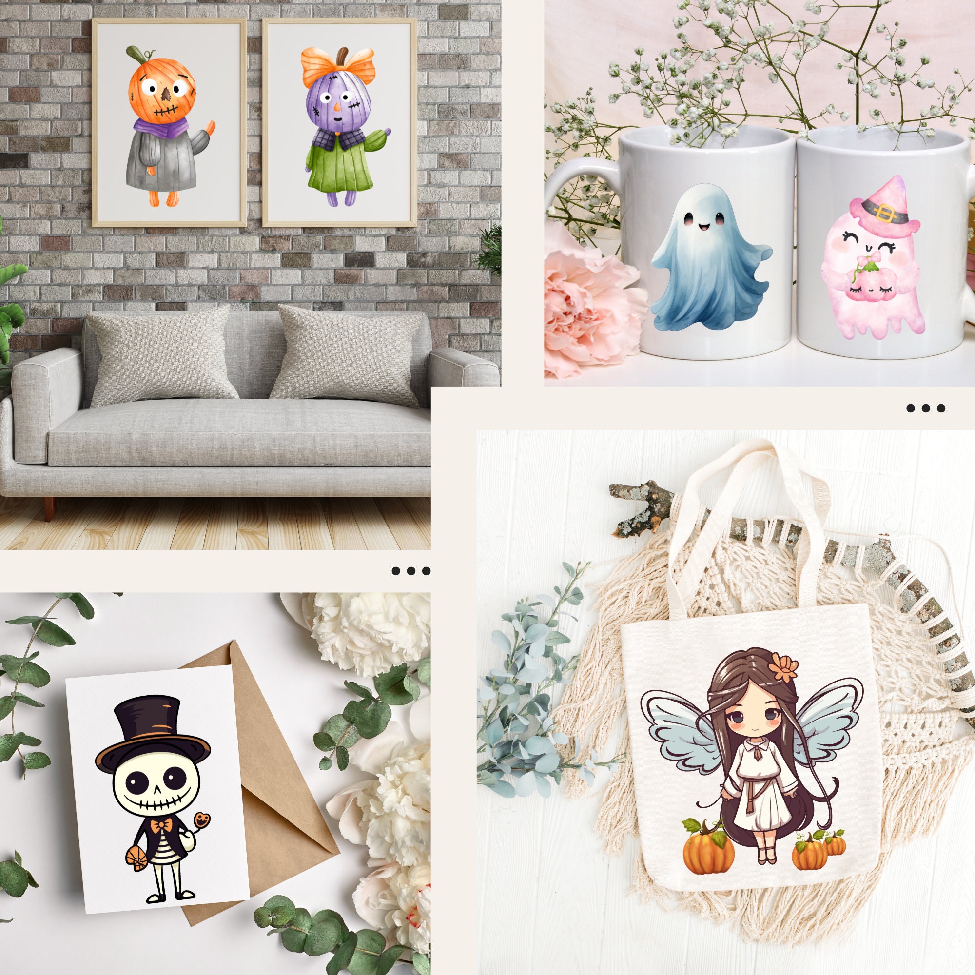 Printable 250 Halloween Clipart Bundle Instant Digital - Etsy