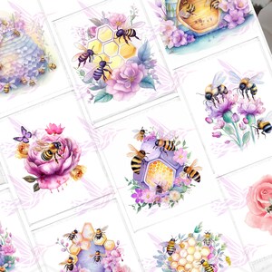 70 Spring Summer Bee Printable Clipart Images Instant Download Digital ...