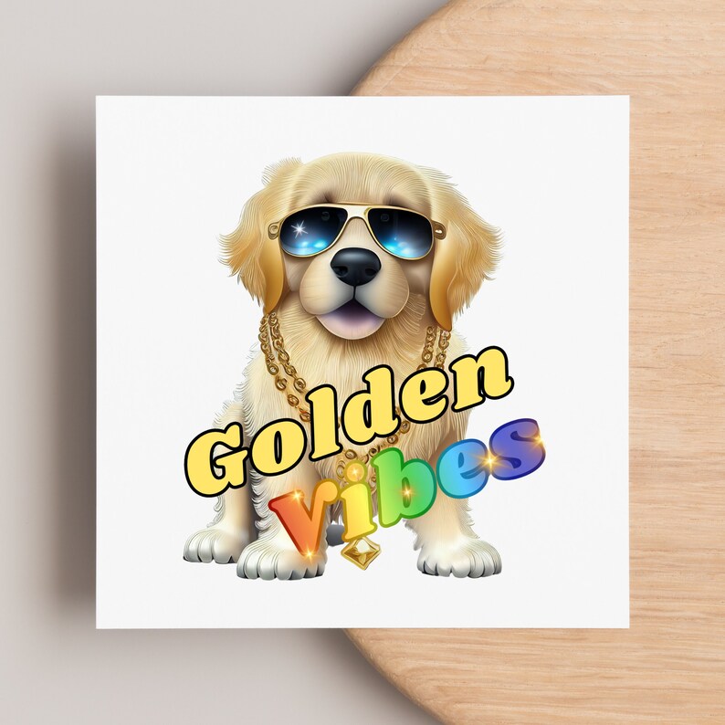 Cute Golden Funny Dog Printable Clipart Image Instant Digital Download ...
