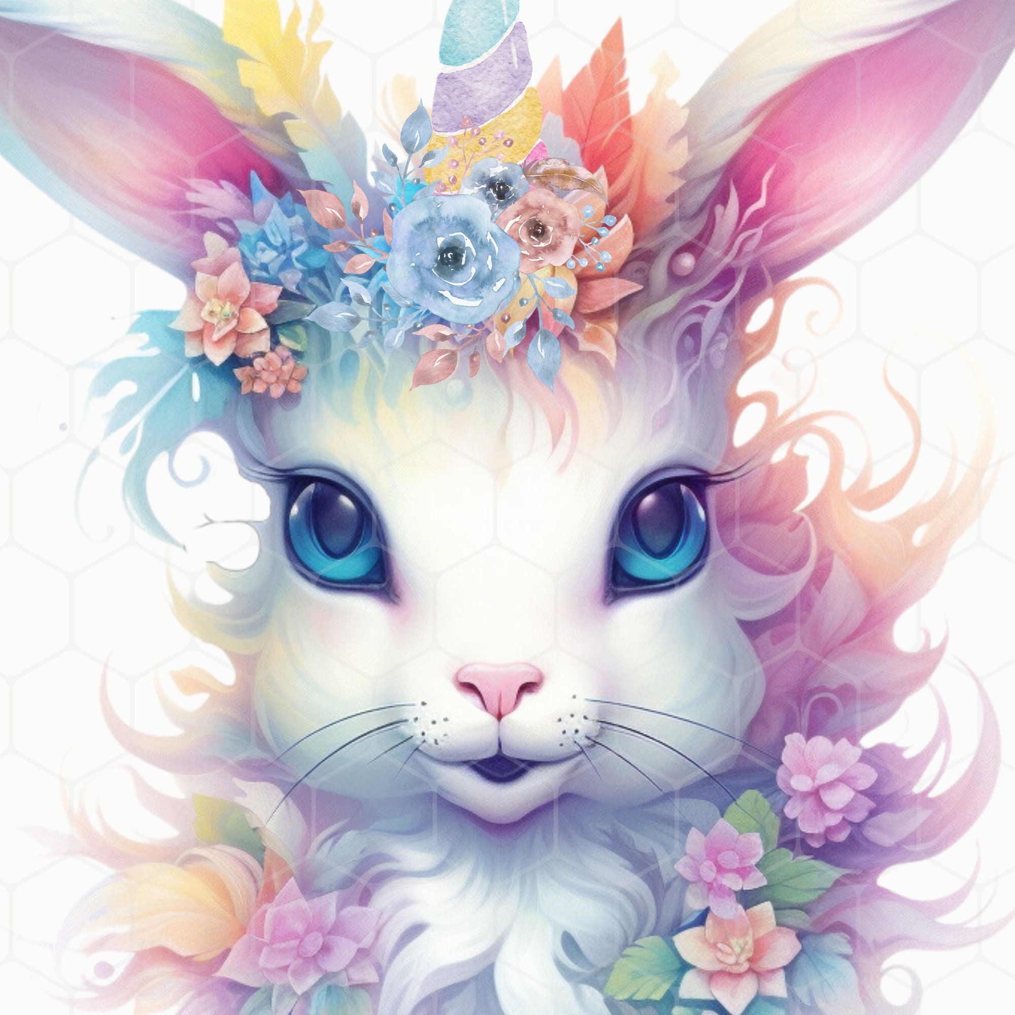 BUNNYCORN A Mixed Breed of Unicorn & Bunny Artistic Printable Image ...