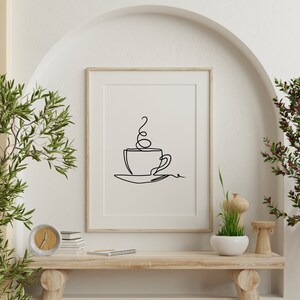 Coffee Latte Line Art Printable Clipart Images Instant Download Designs ...