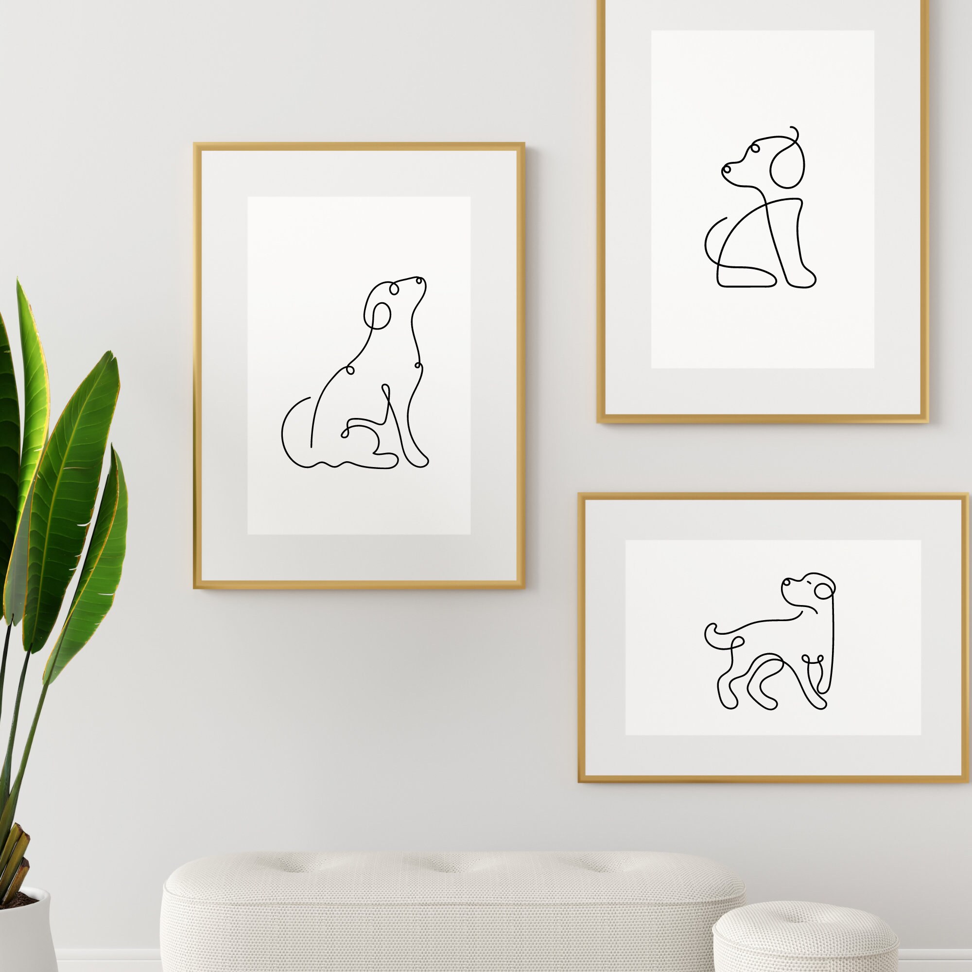 Dog Line Art Printable Animal Clipart Images Instant Download Designs ...