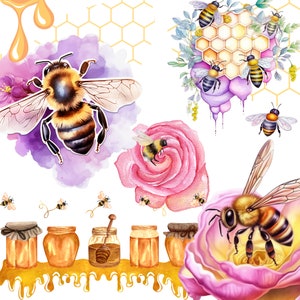 70 Spring Summer Bee Printable Clipart Images Instant Download Digital ...