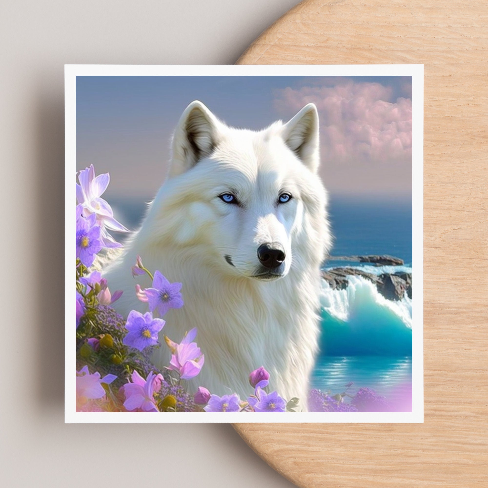 Ethereal White Wolf Artist Design “whimsical Wolfy” - Etsy
