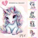 Cute Cartoon Baby Unicorns Clipart Instant Download Printable - Etsy