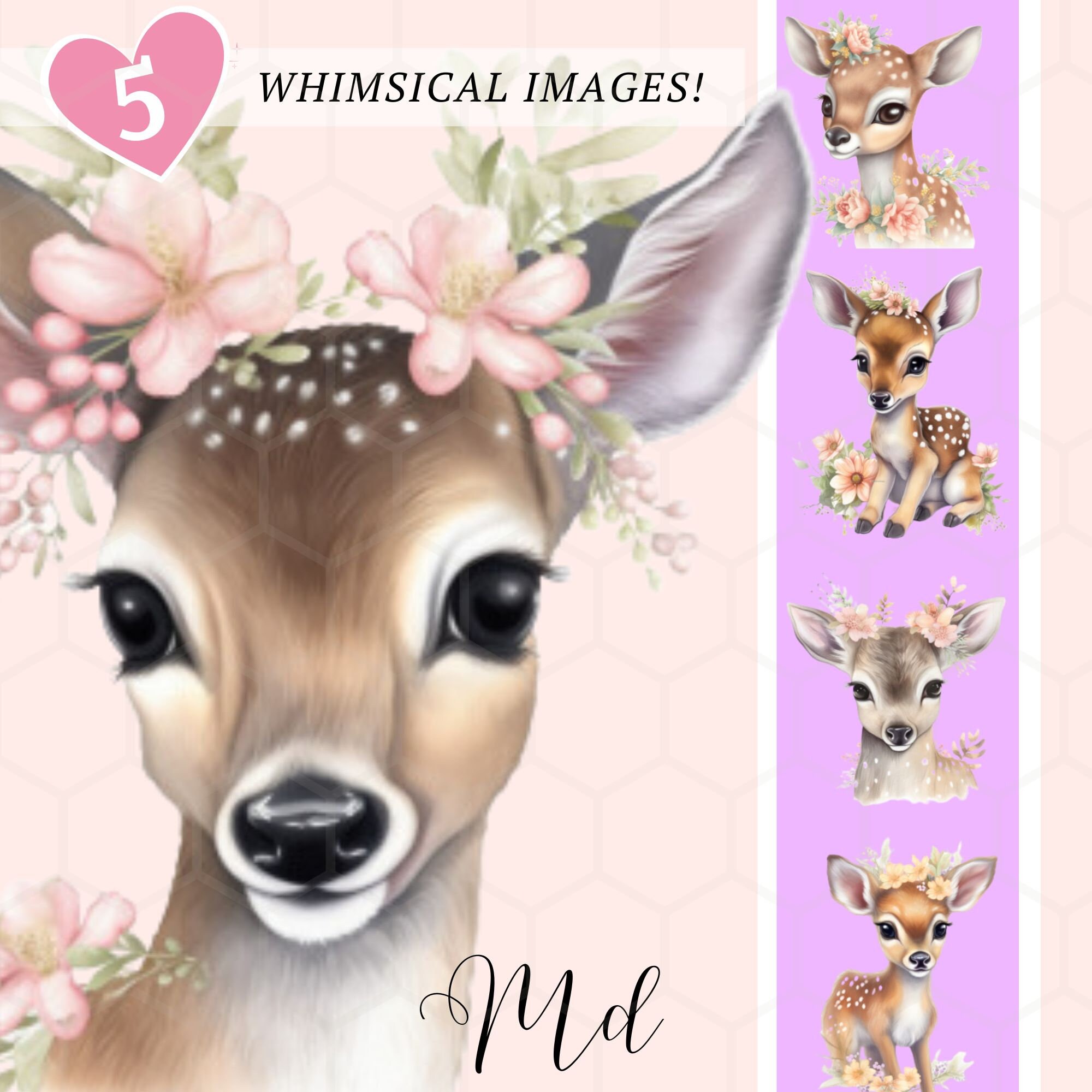 RARE Cute Fawn Deer Printable Clipart Bundle Instant Digital Download ...