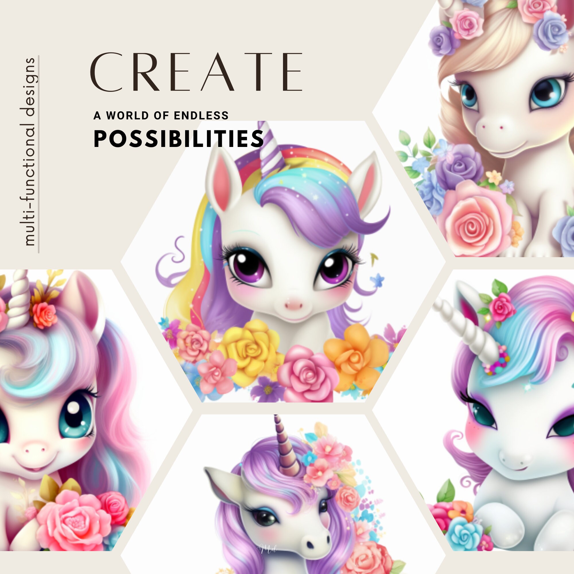 Cute Baby Unicorn Printable Clipart Bundle Instant Digital - Etsy UK
