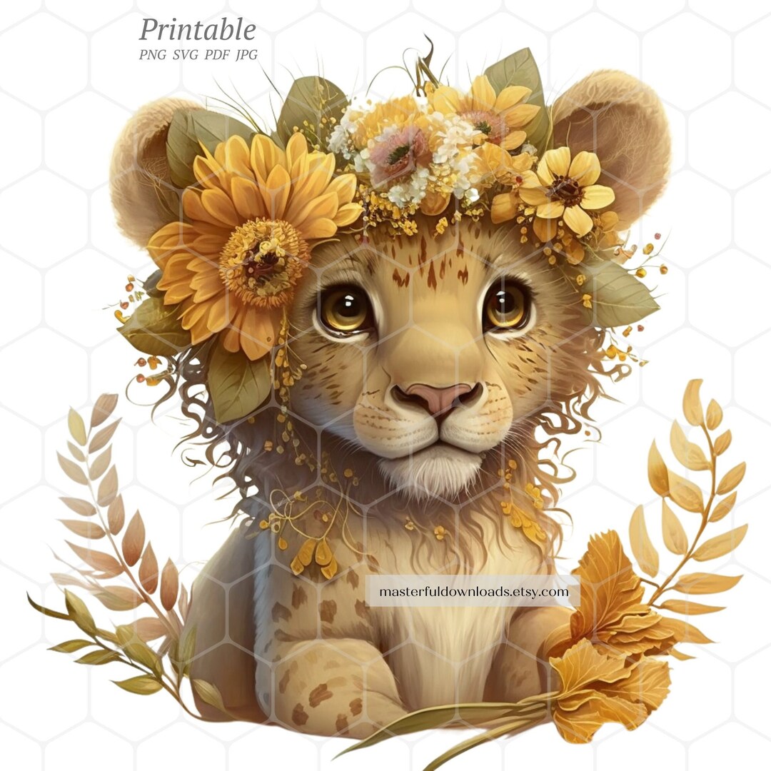 Clip Art Lion Cub Printable Clipart Image Instant Digital Download ...