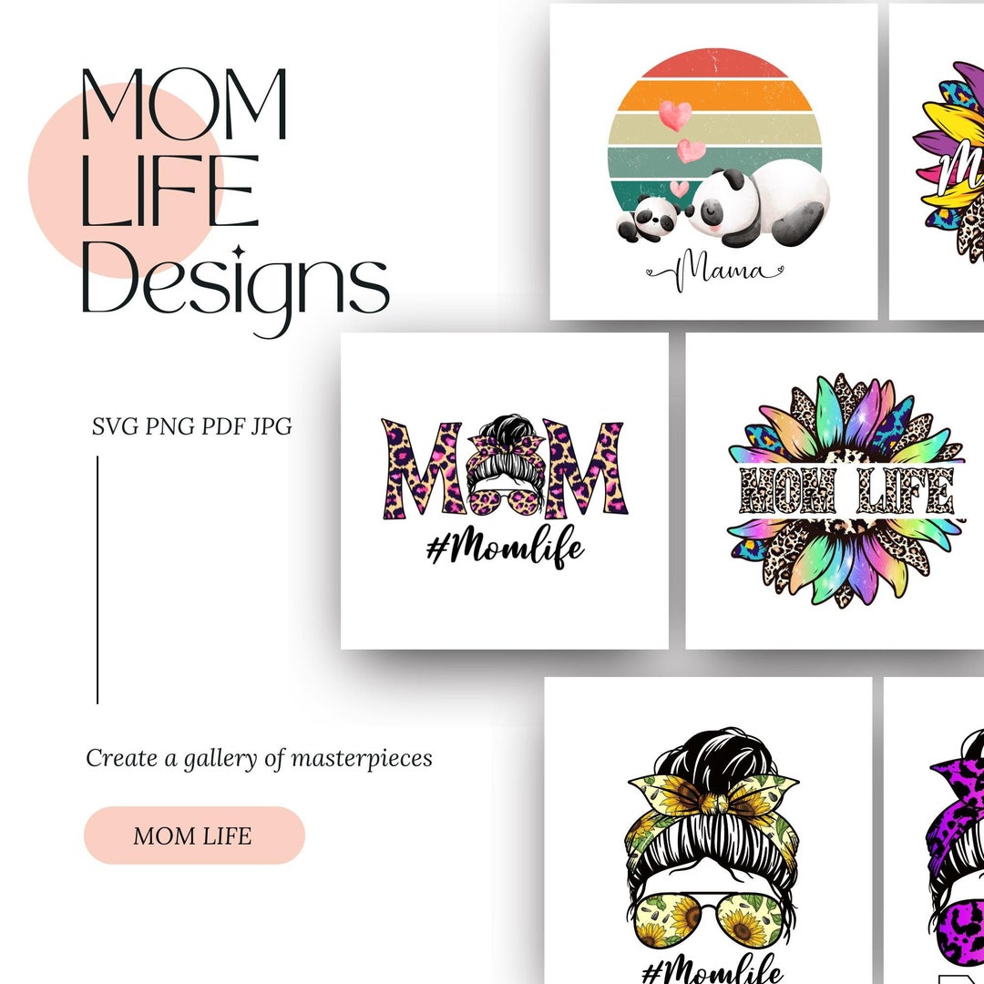Mom Trendy Life Clipart Bundle Design Pack - Etsy