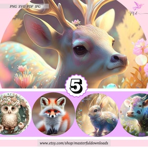 Wild Animals Printable Designs Clipart Image Bundle Png Jpg Pdf Svg ...