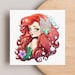 Red Haired Mermaid Cartoon Printable Clipart Image Instant Digital ...