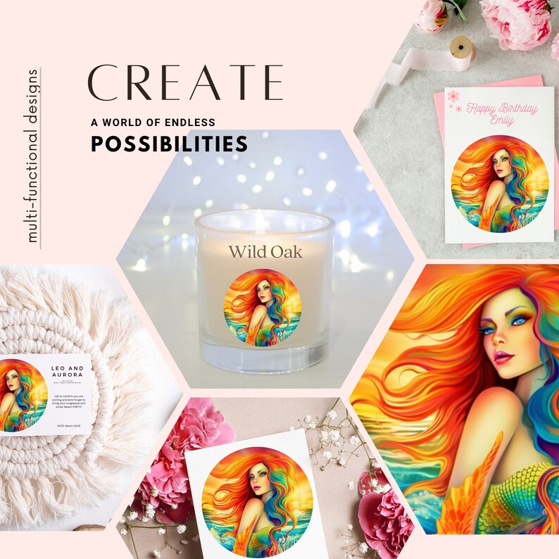 Dreamy Mermaids Clipart Bundle Instant Digital Download Files - Etsy