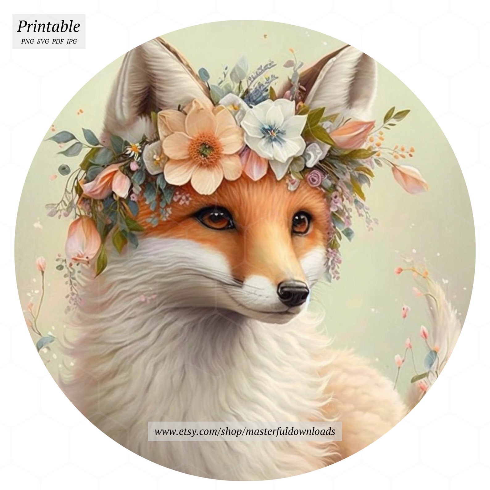Baby Fox Animal Printable Png Jpg Svg Clipart Instant Download Digital ...