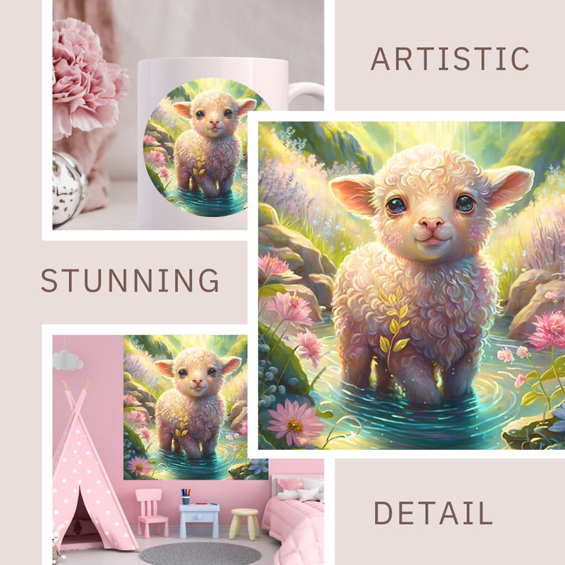 Printable Lamb Art Illustration Design Instant Download Image - Etsy