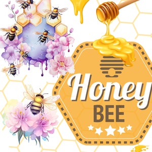 70 Spring Summer Bee Printable Clipart Images Instant Download Digital ...