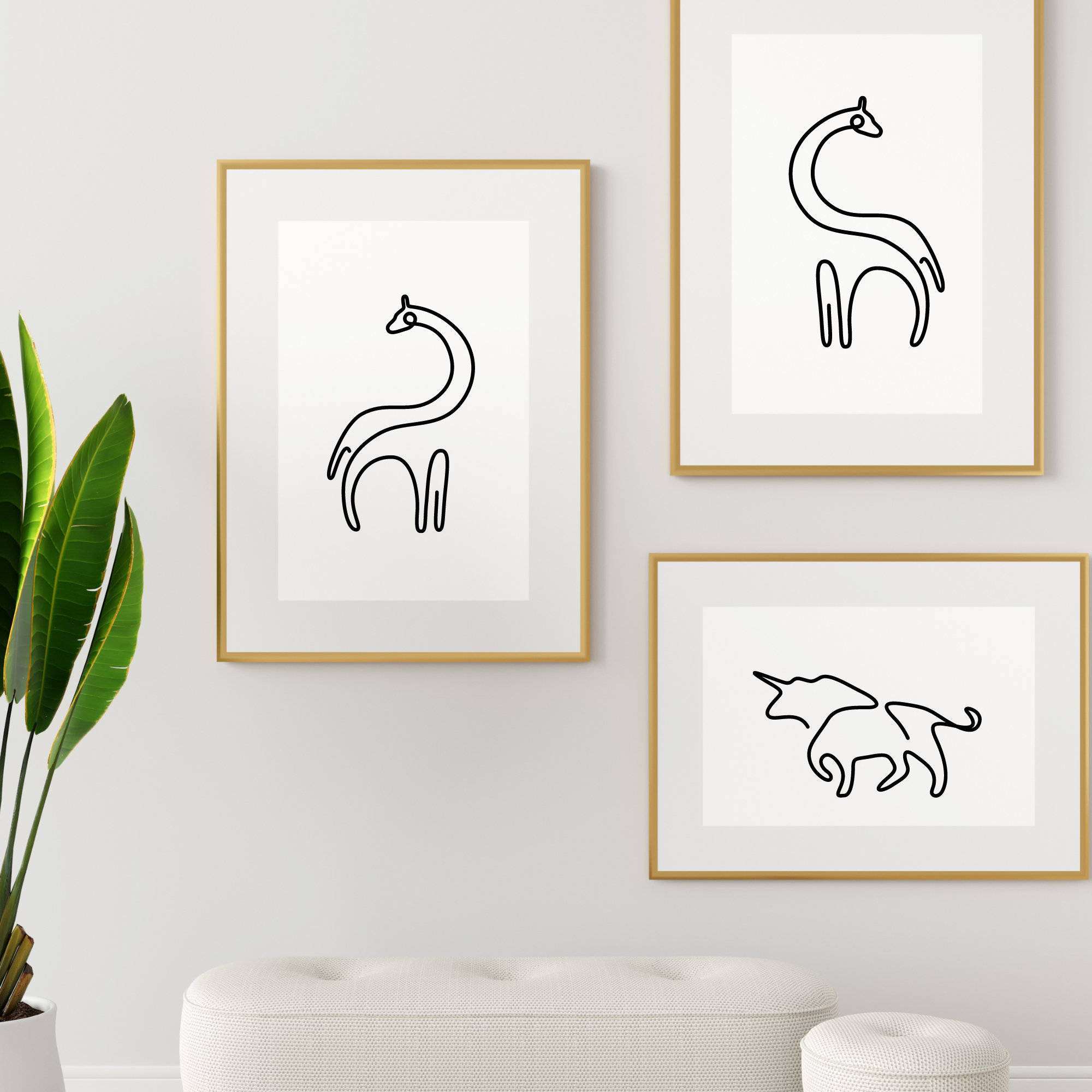 Minimalist Animals Line Art Digital Printable Clipart Wild Life Images ...