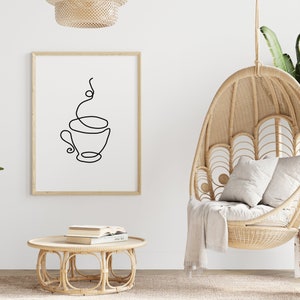 Coffee Latte Line Art Printable Clipart Images Instant Download Designs ...