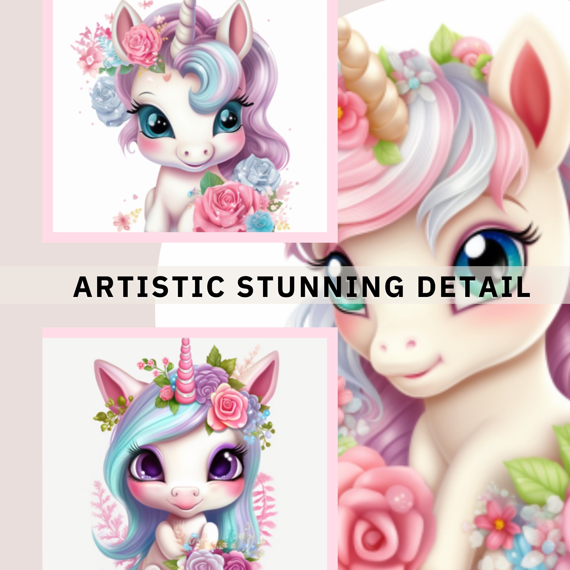 Rare Baby Unicorns Printable Clipart Bundle Digital Instant Download ...