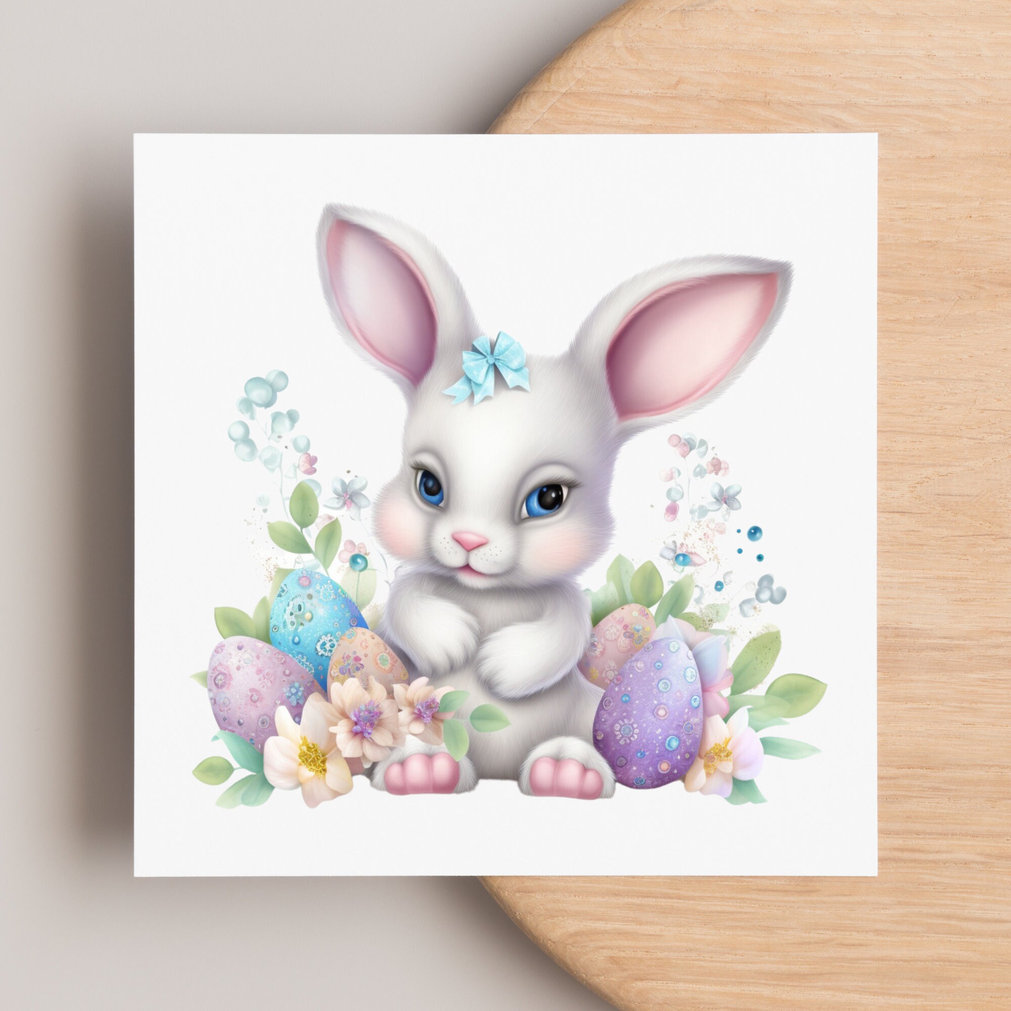 Cute Easter Bunny Rabbit Clipart Digital Image Printable Instant ...
