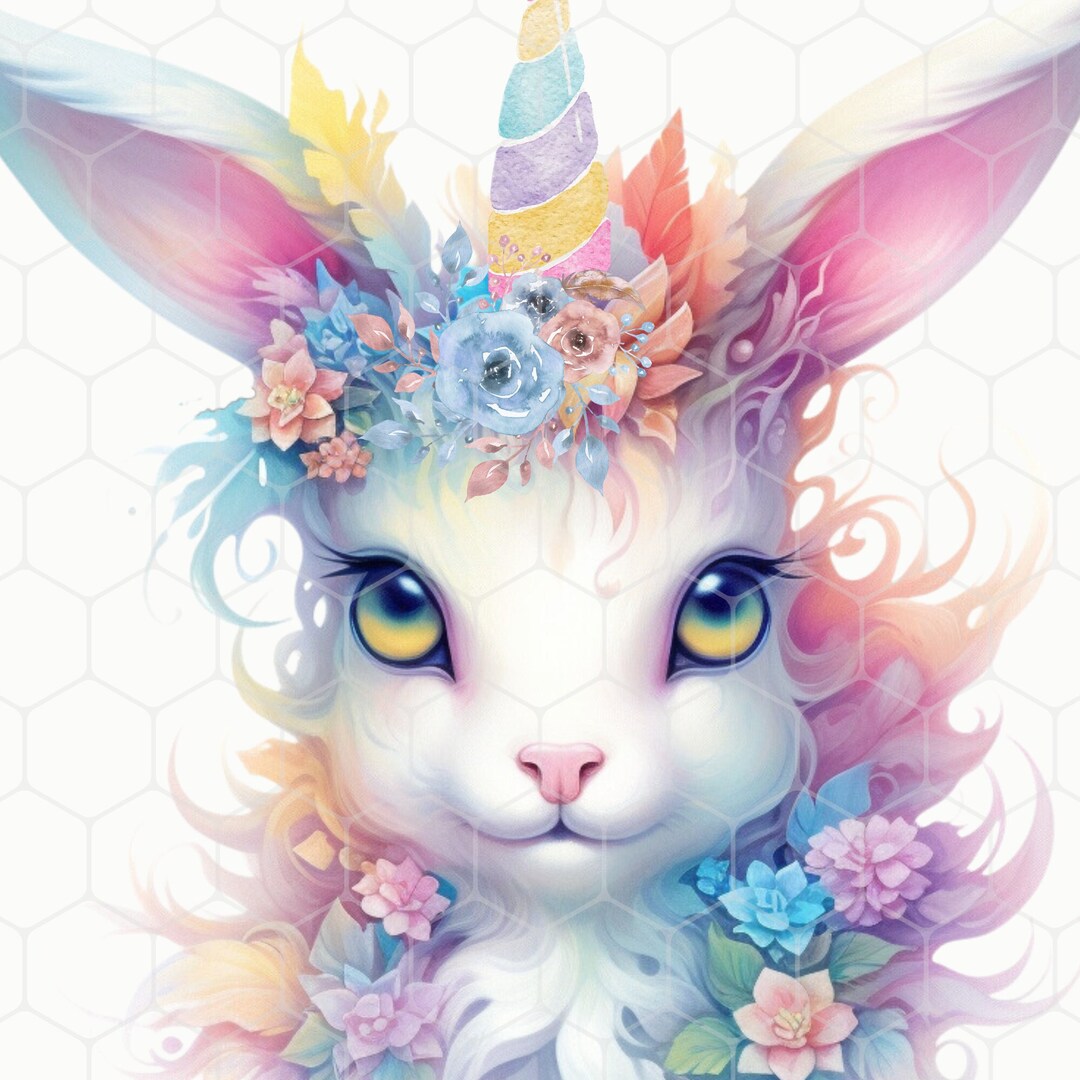 BUNNYCORN! Cute Bunny Unicorn Creature Printable Instant Download ...