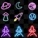 120+ Neon Clipart Designs Glowing Printable Images Instant Digital ...
