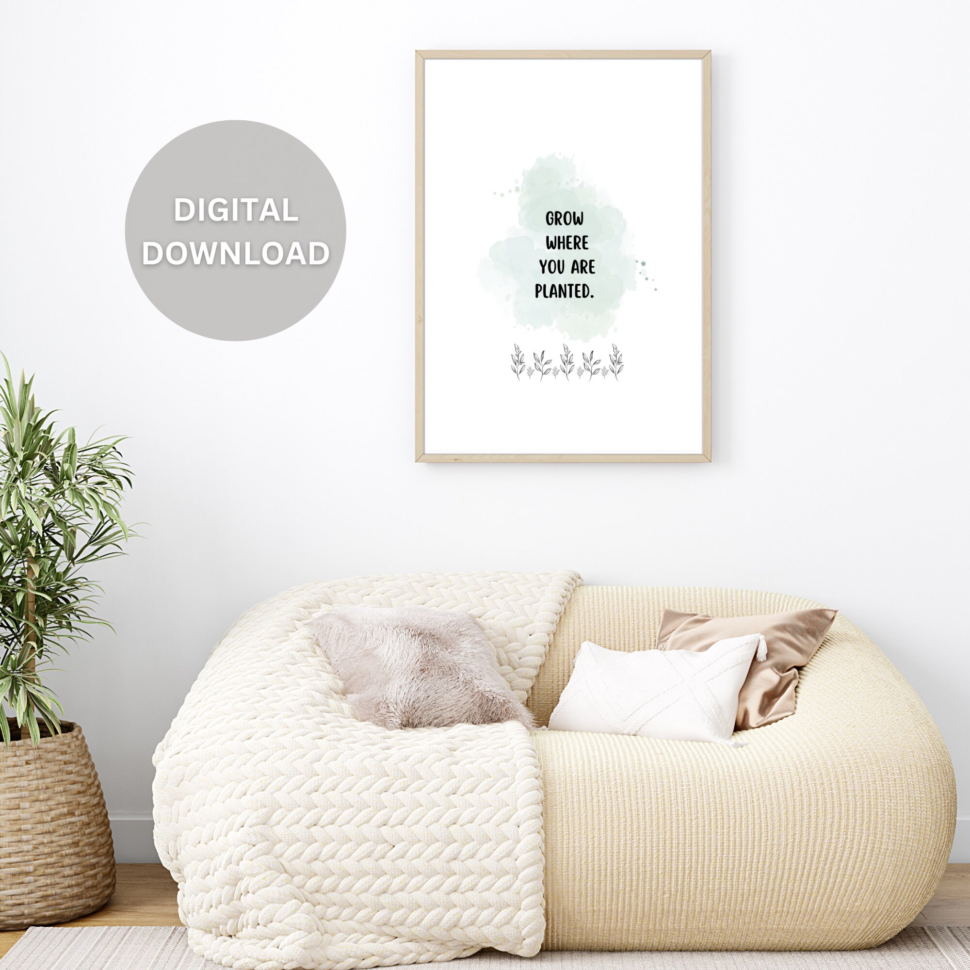 Grow Where You Are Planted Printable Wall Art, Motivational Quote ...