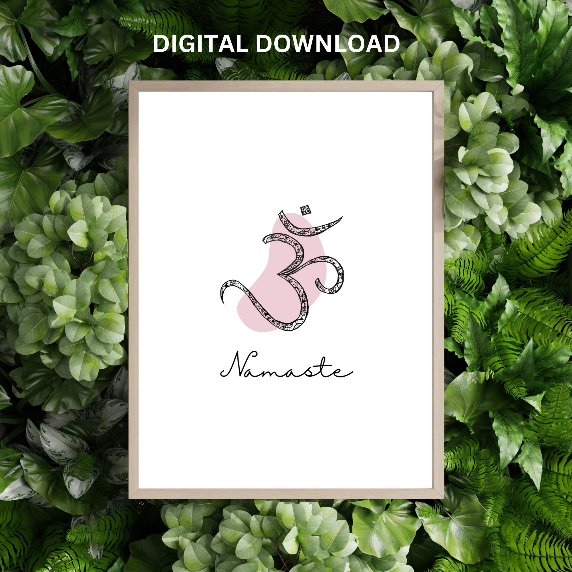 Pink Om Symbol Print, Namaste Yoga Poster (digital Download) - Etsy