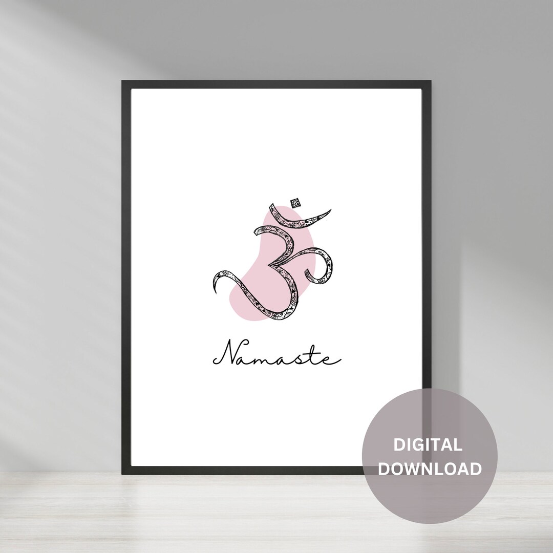 Namaste Printable Wall Art, Om Symbol, Pink, Meditation Poster ...