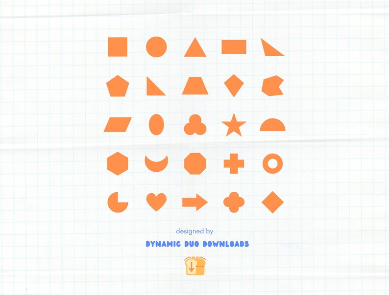 25 Simple Shapes Digital Download | Scalable Solid & Outline Shapes ...