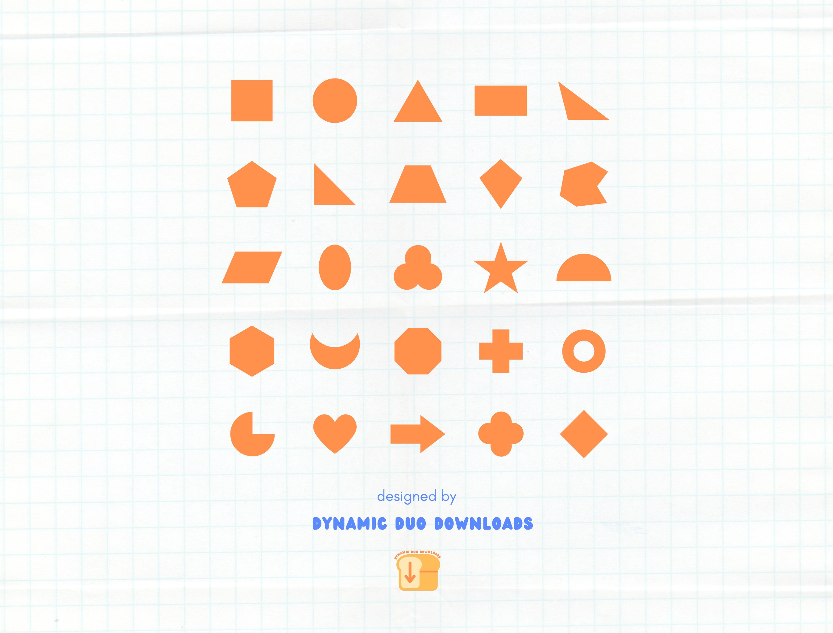 25 Simple Shapes Digital Download | Scalable Solid & Outline Shapes ...