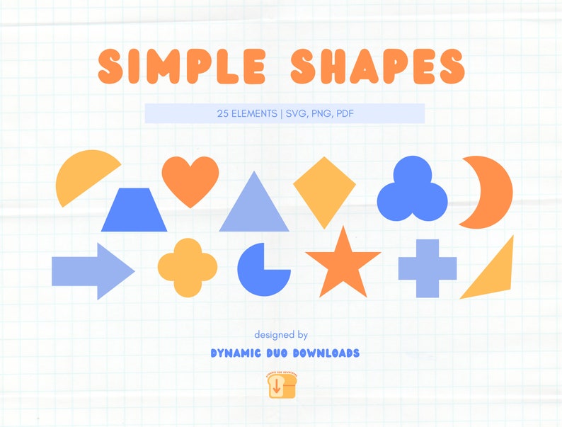 25 Simple Shapes Digital Download Scalable Solid & Outline Shapes SVG ...