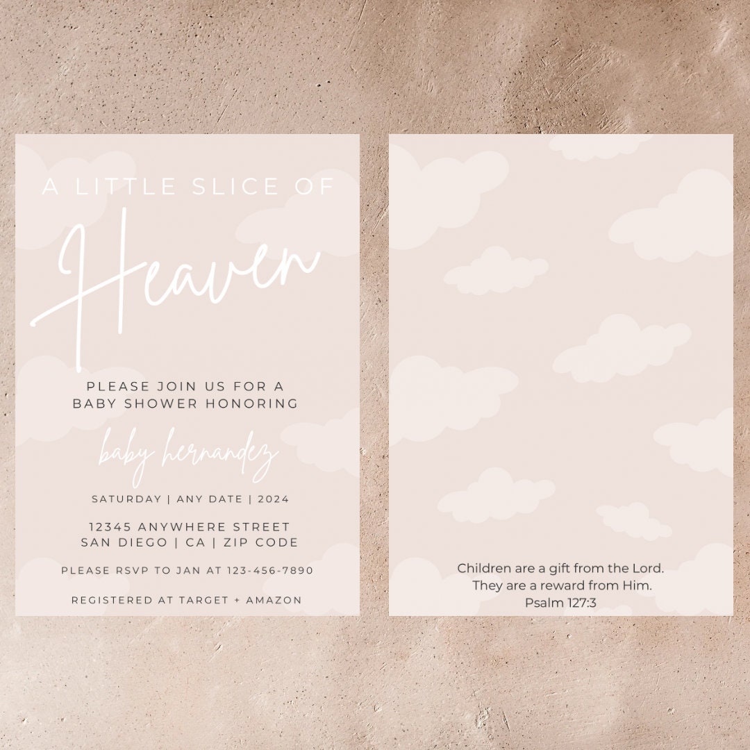 Heaven Sent Baby Shower Invitation Template (digital Download) - Etsy