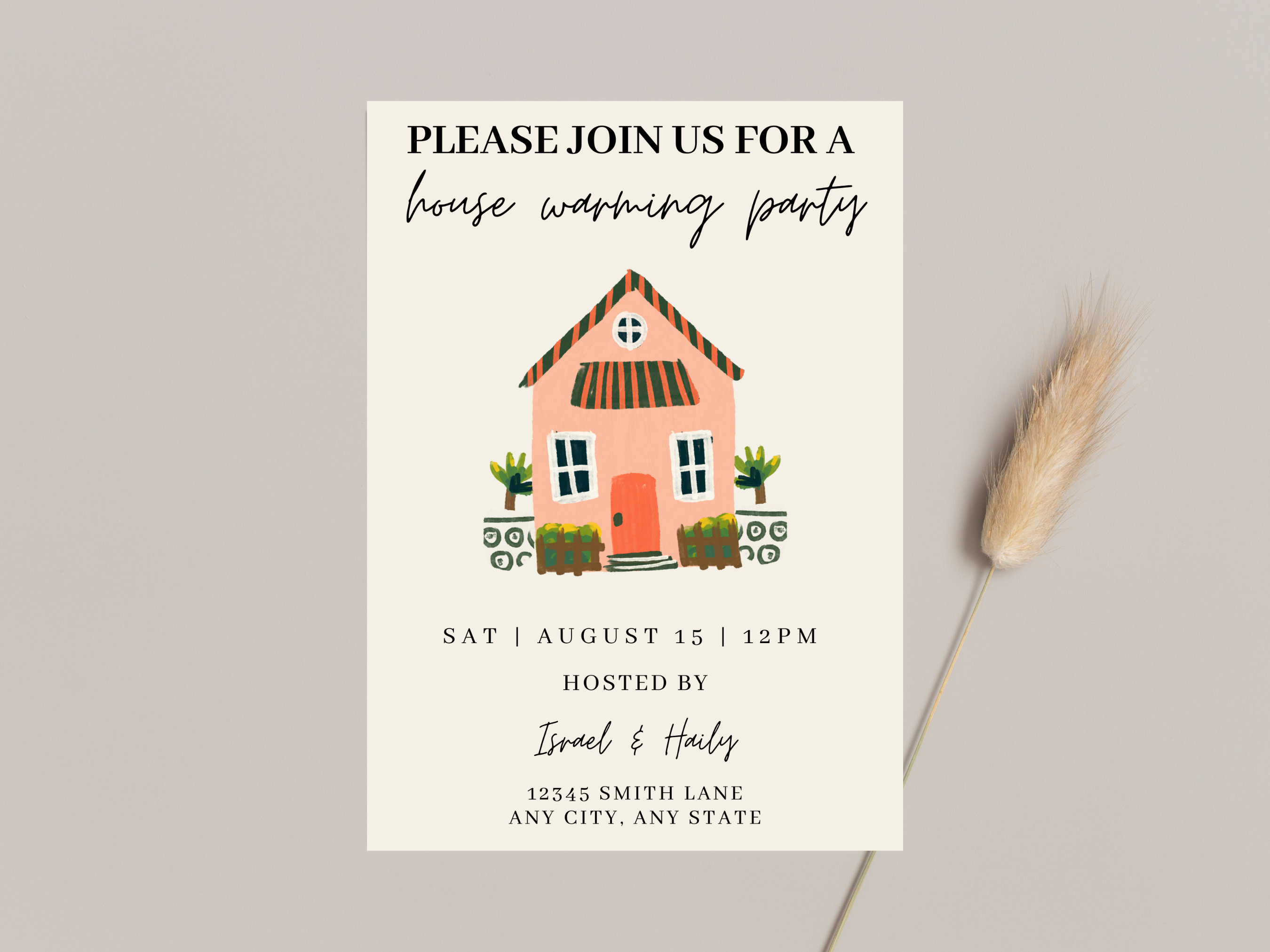 House Warming Party Invite, House Warming Invite Template, House ...
