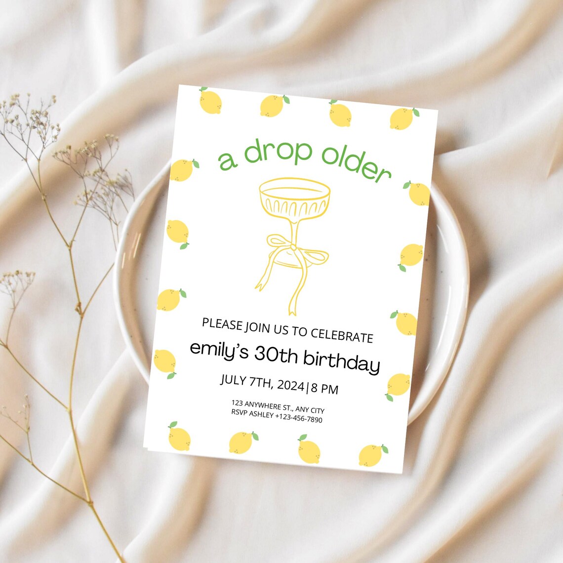 Editable A Drop Older Invitation Printable Template Instant Download ...