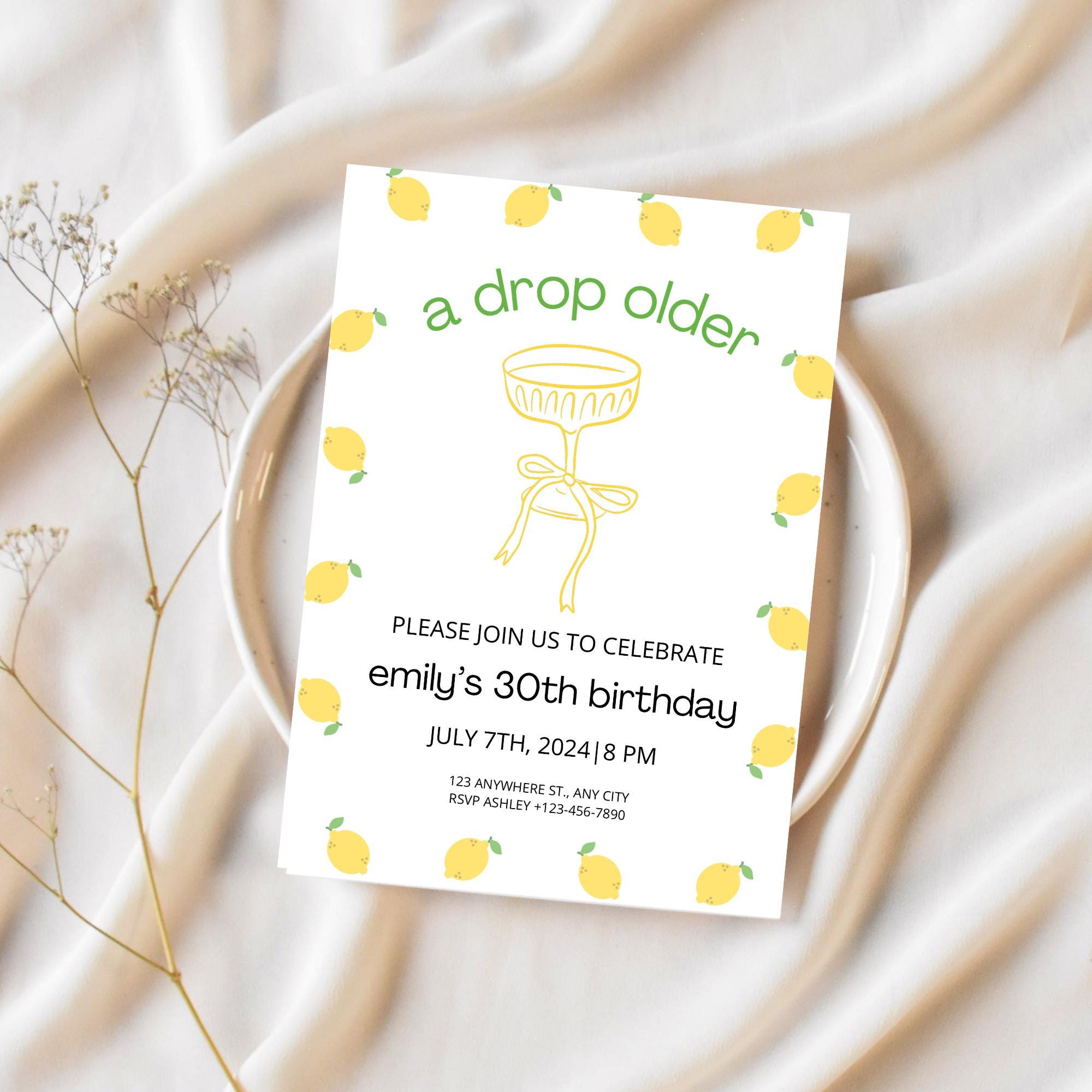 Editable A Drop Older Invitation Printable Template Instant Download ...