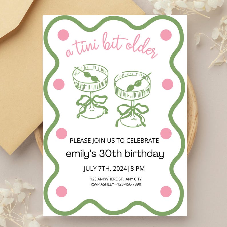 Editable A Tini Bit Older Invitation Printable Template Instant ...