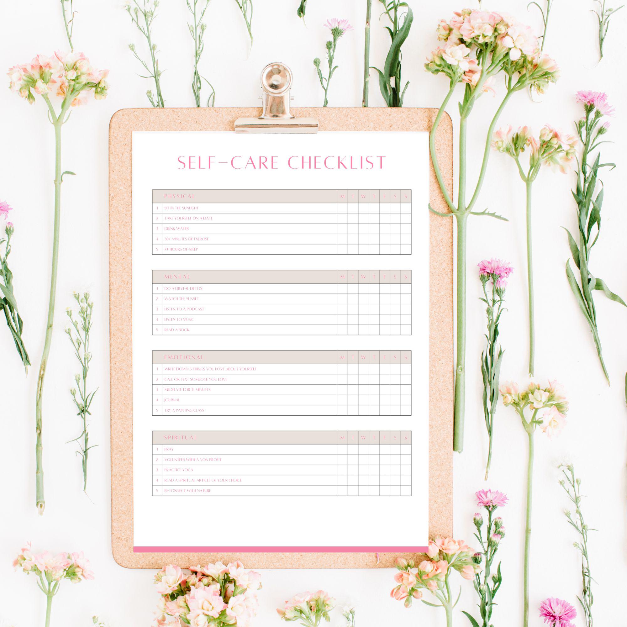Self-care Checklist | Self-care Planner | Self-care Journal | Self-care ...